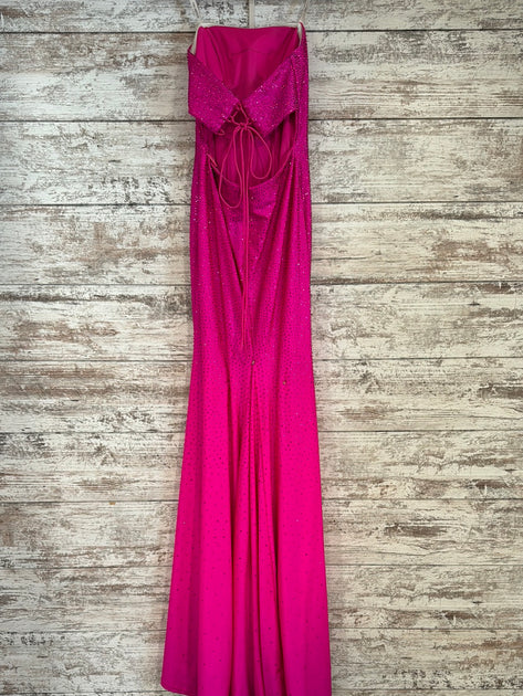 PINK SPARKLY LONG EVENING GOWN – Savvy Seconds Boutique
