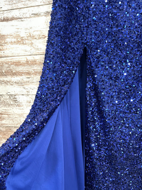 ROYAL BLUE SPARKLY LONG DRESS – Savvy Seconds Boutique
