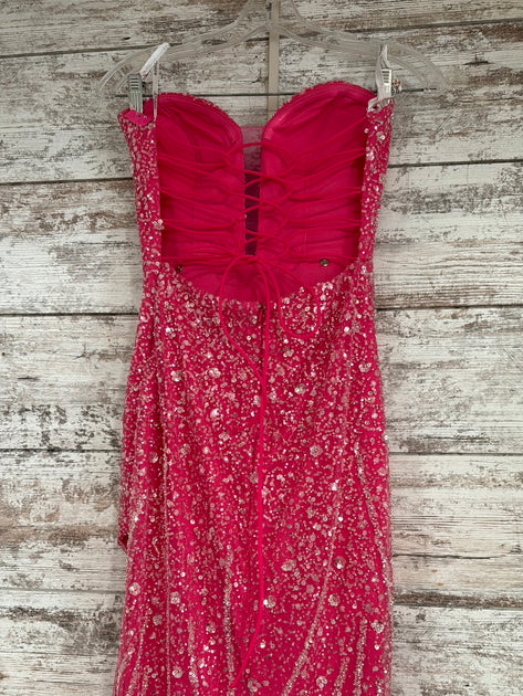 PINK SPARKLY LONG EVENING GOWN – Savvy Seconds Boutique