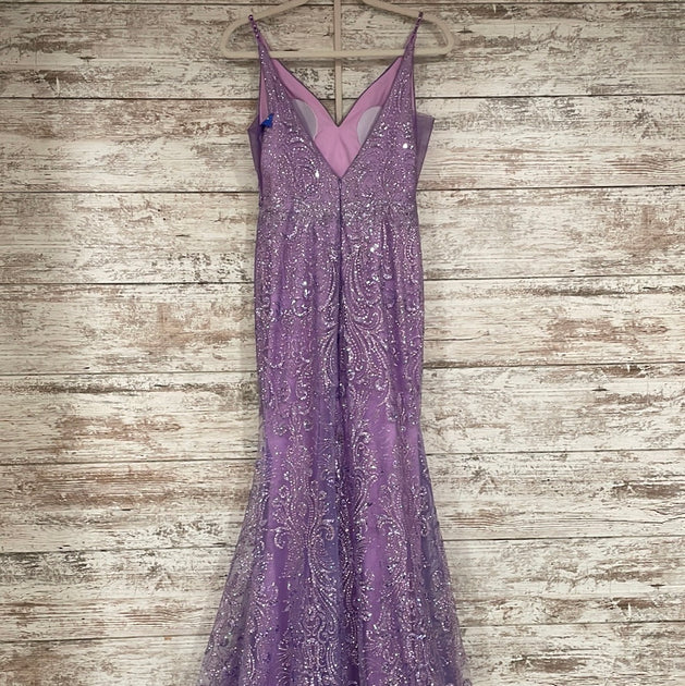 PURPLE SPARKLY MERMAID GOWN – Savvy Seconds Boutique