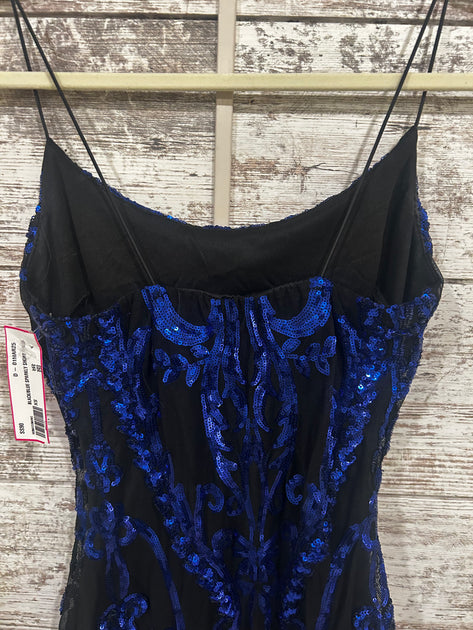 BLACK/BLUE SPARKLY SHORT DRESS – Savvy Seconds Boutique