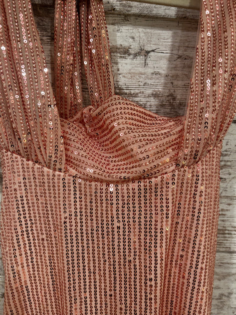 PEACH SPARKLY SHORT DRESS – Savvy Seconds Boutique