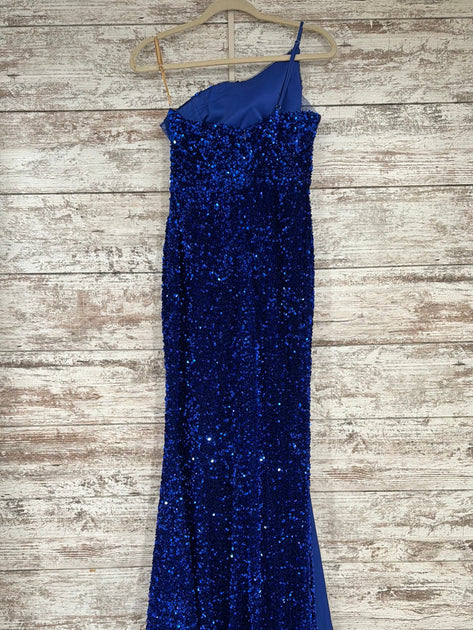 ROYAL BLUE SEQUIN LONG DRESS – Savvy Seconds Boutique