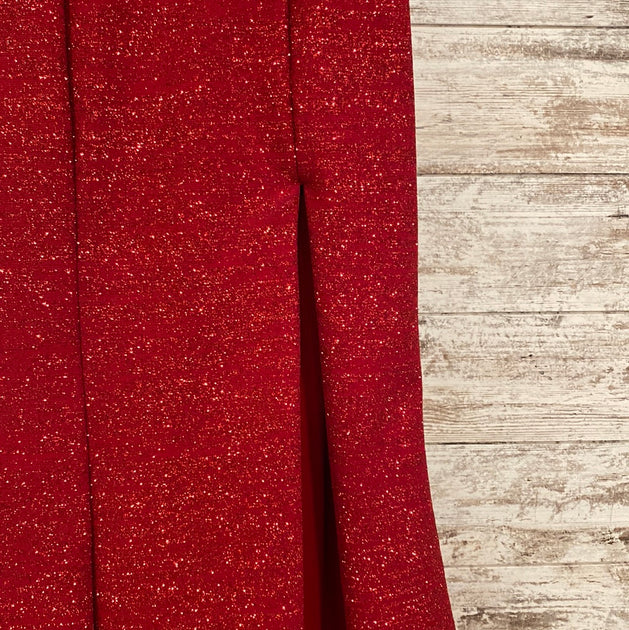 RED SPARKLY LONG GOWN – Savvy Seconds Boutique