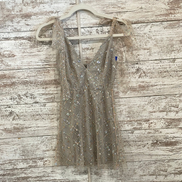 TAN SPARKLY SHORT DRESS – Savvy Seconds Boutique