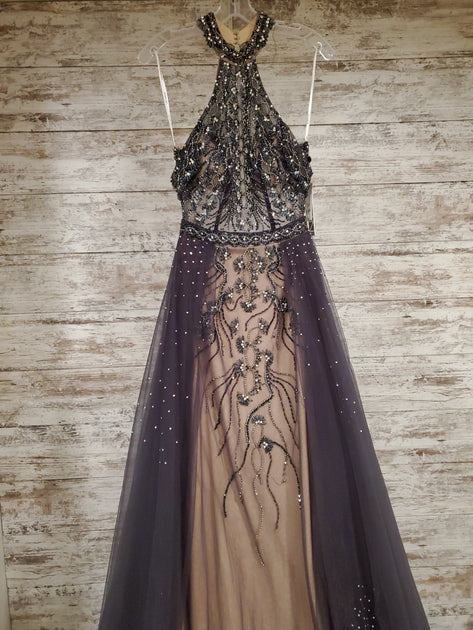 CHARCOAL/TAN PRINCESS GOWN – Savvy Seconds Boutique
