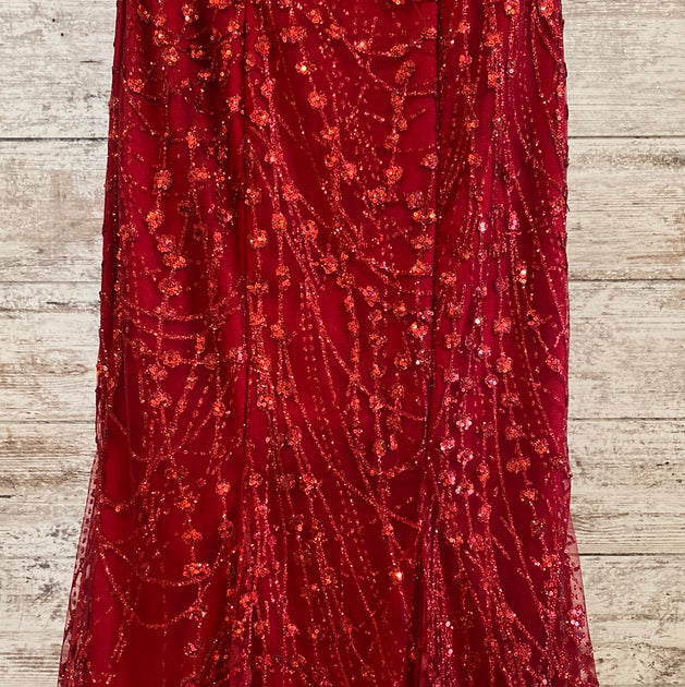 RED SPARKLY MERMAID GOWN – Savvy Seconds Boutique