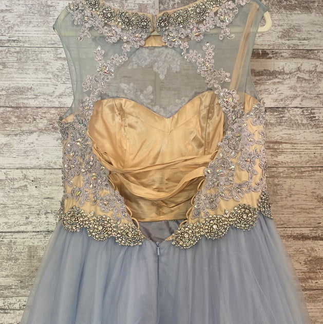 BLUE/TAN PRINCESS GOWN – Savvy Seconds Boutique