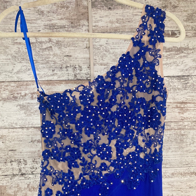ROYAL BLUE/TAN LONG DRESS – Savvy Seconds Boutique