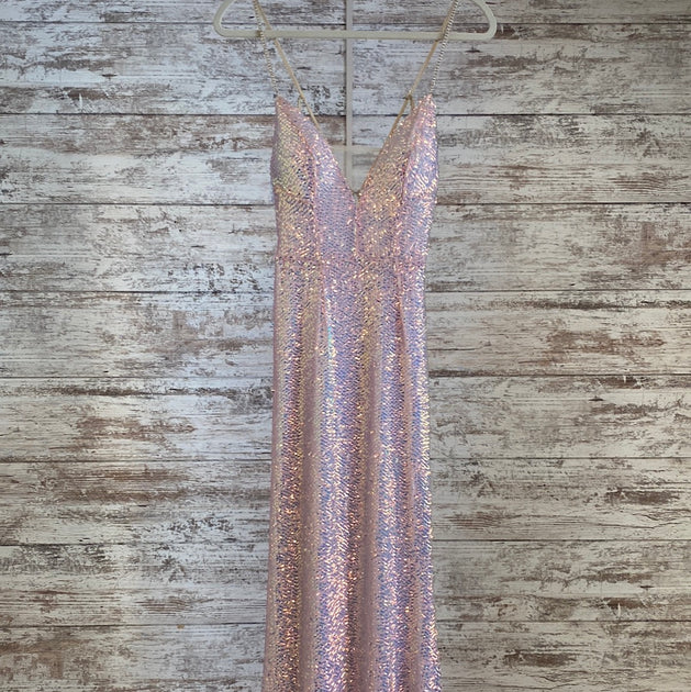 PINK SPARKLY LONG EVENING GOWN – Savvy Seconds Boutique