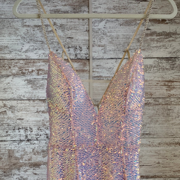 PINK SPARKLY LONG EVENING GOWN – Savvy Seconds Boutique