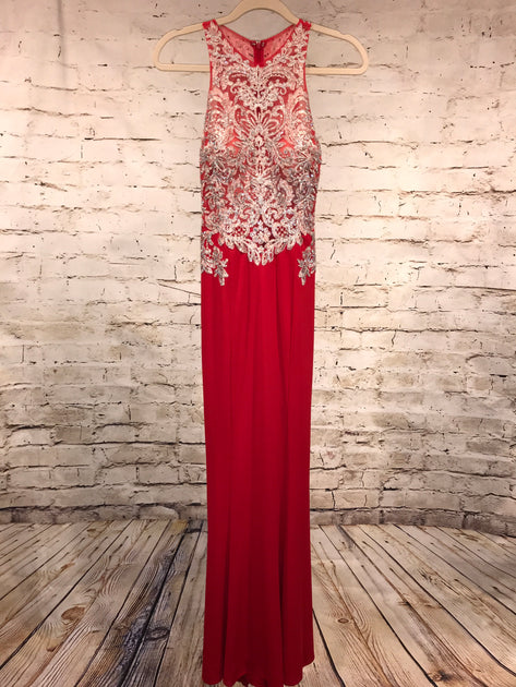 RED BEADED LONG EVEING GOWN – Savvy Seconds Boutique